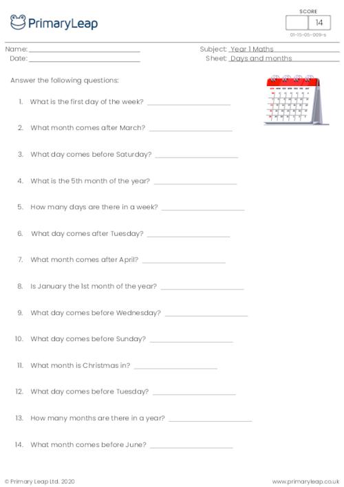 Year 1: Numeracy Printable Resources & Free Worksheets for Kids ...