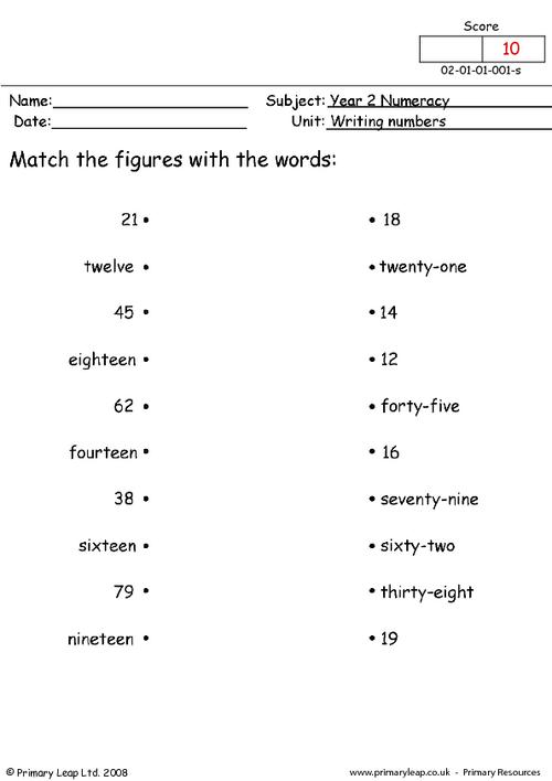 Numeracy: Writing numbers and place value review | Worksheet ...