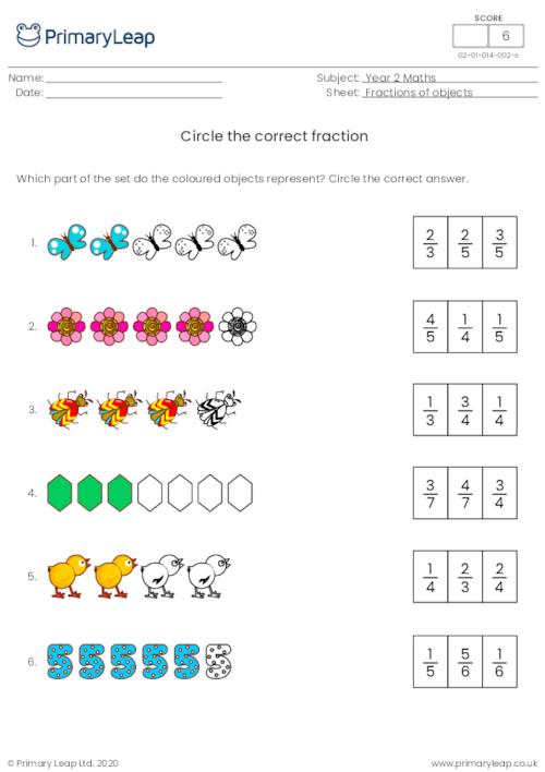 Numeracy: Colouring shapes to show the fraction | Worksheet ...