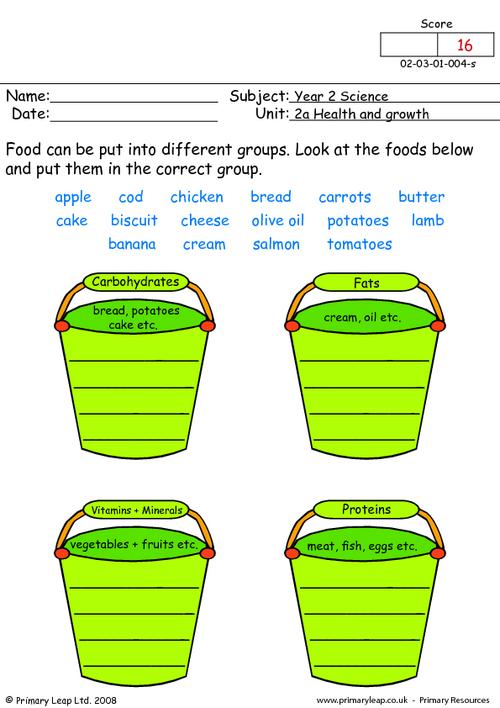 Science: A balanced diet | Worksheet | PrimaryLeap.co.uk