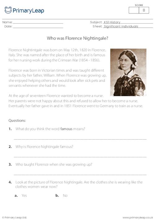 History: Why did Florence Nightingale go to Scutari? | Worksheet ...