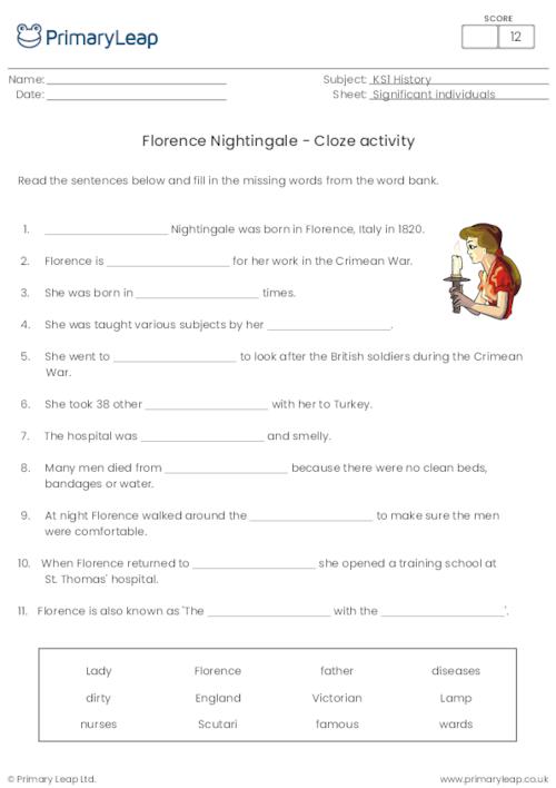 History: Why did Florence Nightingale go to Scutari? | Worksheet ...