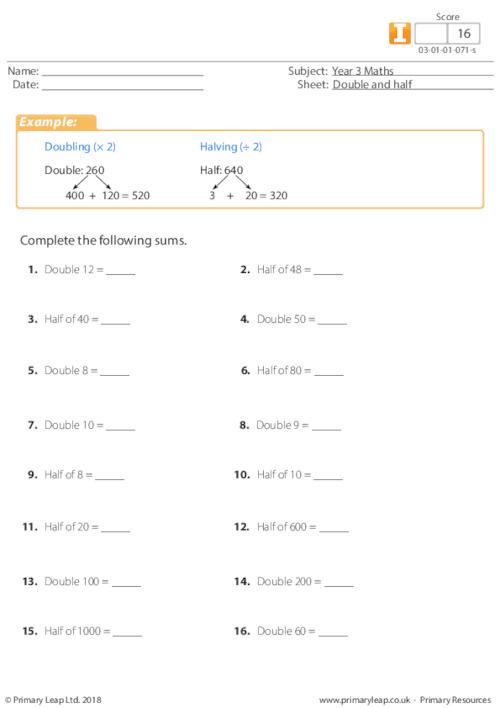 Numeracy: Fractions of quantities | Worksheet | PrimaryLeap.co.uk