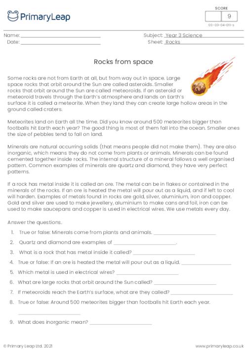 Science: Reading comprehension The Rock Cycle | Worksheet | PrimaryLeap ...