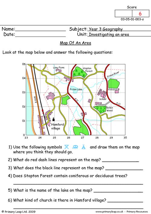 Geography: Map Symbols Part 1 | Worksheet | PrimaryLeap.co.uk