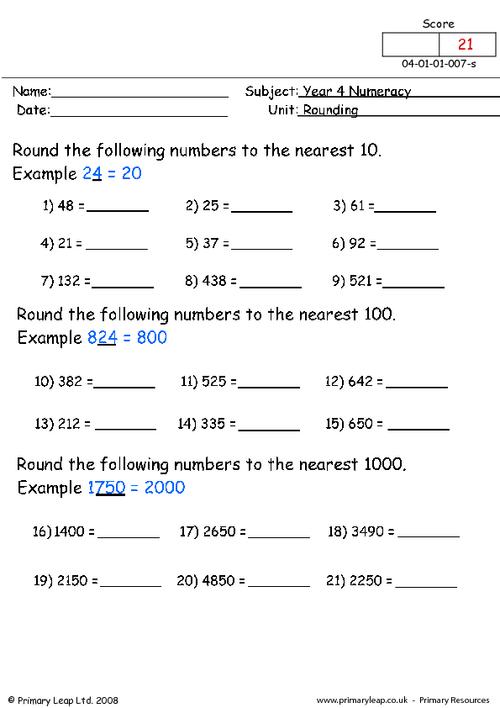 Numeracy: Using numbers | Worksheet | PrimaryLeap.co.uk