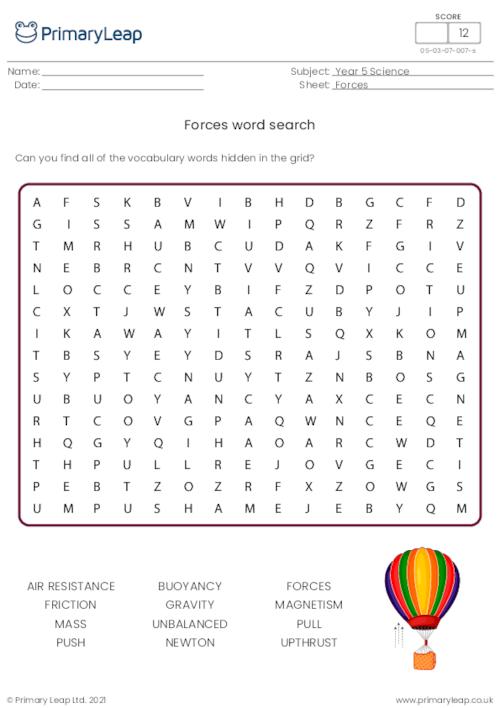 Science: Y5 Living things and their habitats word search | Worksheet ...
