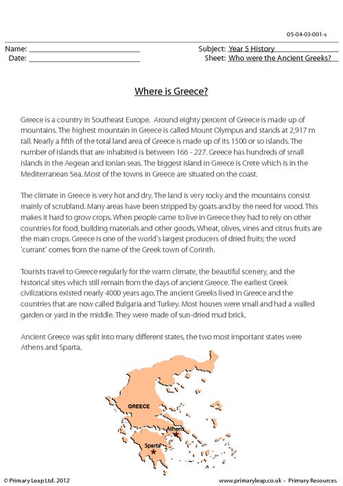 History: How Have The Ancient Greeks Influenced Us Today? | Worksheet ...