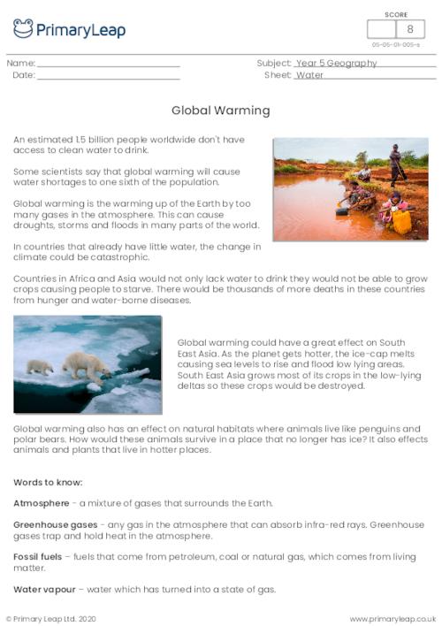 Geography: Water and Poverty | Worksheet | PrimaryLeap.co.uk