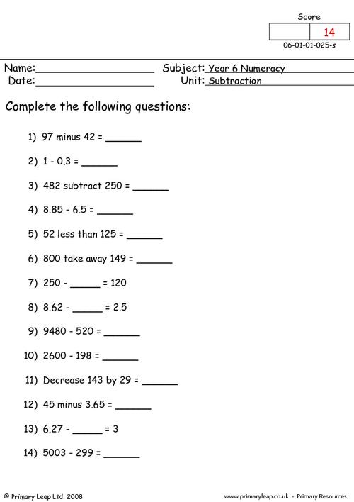 Year 6: Numeracy Printable Resources & Free Worksheets for Kids ...