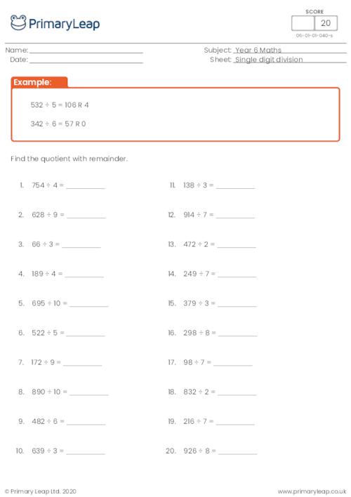 Year 6: Numeracy Printable Resources & Free Worksheets for Kids ...