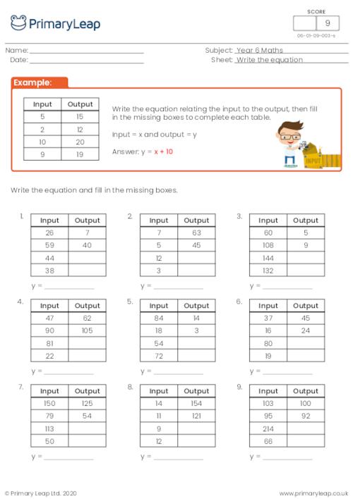 Numeracy: Two step function machines | Worksheet | PrimaryLeap.co.uk
