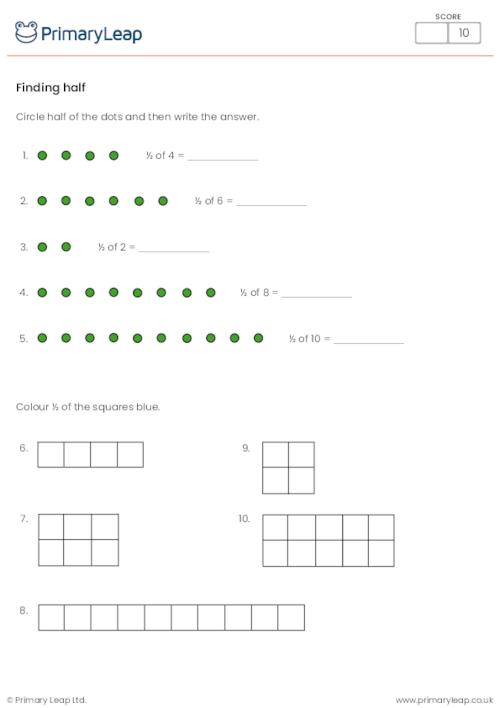 Numeracy: Colouring shapes to show the fraction | Worksheet ...