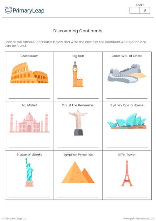 Geography: The Seven Continents Vocabulary Cards | Worksheet ...