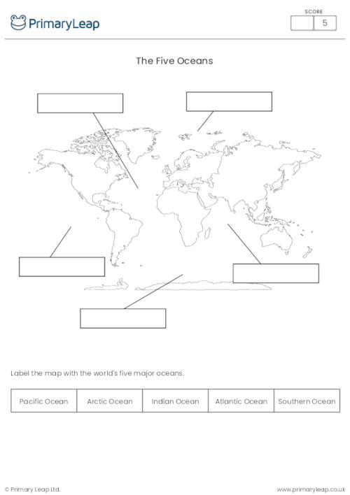 Geography: Facts about the Oceans | Worksheet | PrimaryLeap.co.uk