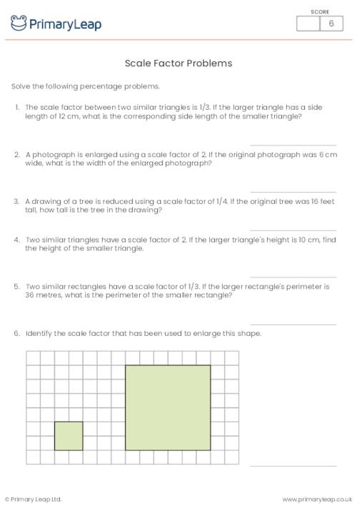 Numeracy: Drawing Shapes Using Scale Factors | Worksheet | PrimaryLeap ...