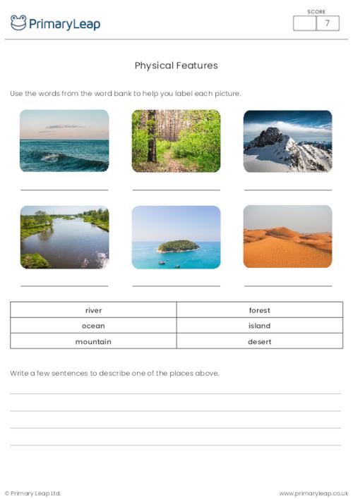 Geography: KS1 Valleys and Hills | Worksheet | PrimaryLeap.co.uk