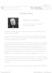 Literacy: Sir Winston Churchill Comprehension | Worksheet | PrimaryLeap ...