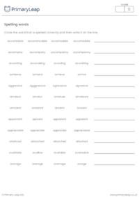 Literacy: Year 5/6 Spelling Word List | Worksheet | PrimaryLeap.co.uk