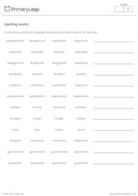 Literacy: Year 5/6 Spelling Word List | Worksheet | PrimaryLeap.co.uk
