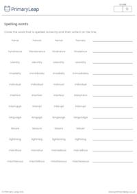 Literacy: Year 5/6 Spelling Word List | Worksheet | PrimaryLeap.co.uk