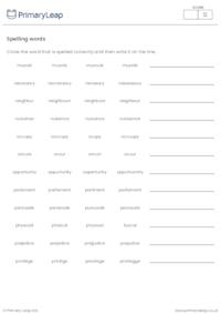 Literacy: Year 5/6 Spelling Word List | Worksheet | PrimaryLeap.co.uk
